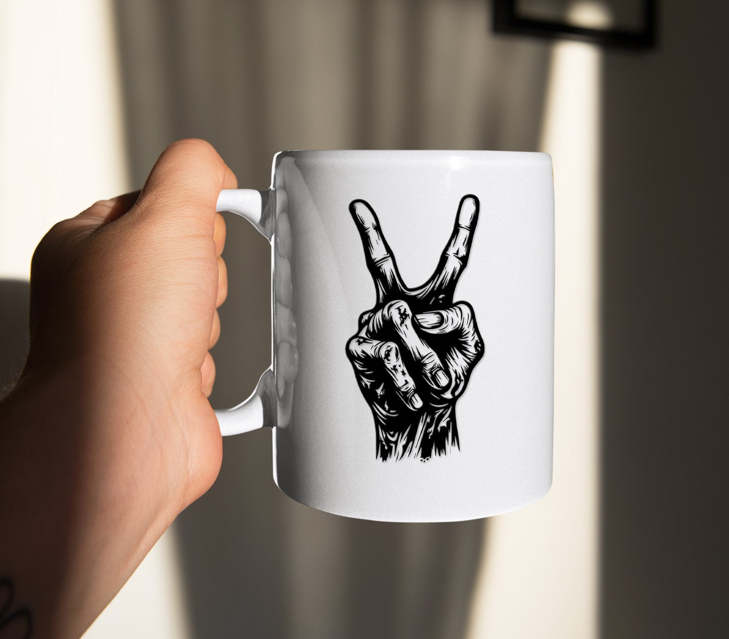 Zombie Hand Peace Sign Cut Files | Hand Doing Peace Vector Silhouette ...