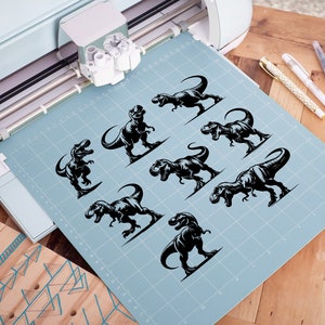 8 T-rex Cut Files | T-rex Dinosaur Vector Graphic Silhouette, Cameo ...
