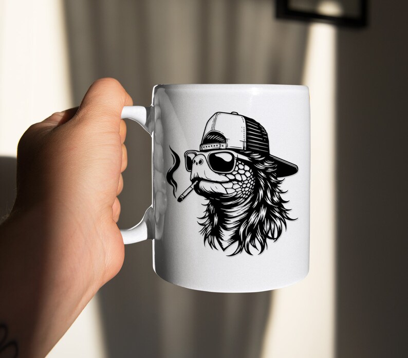 Turtle Mullet With Sunglasses Smoking File | Cool Turtle Trucker Hat ...