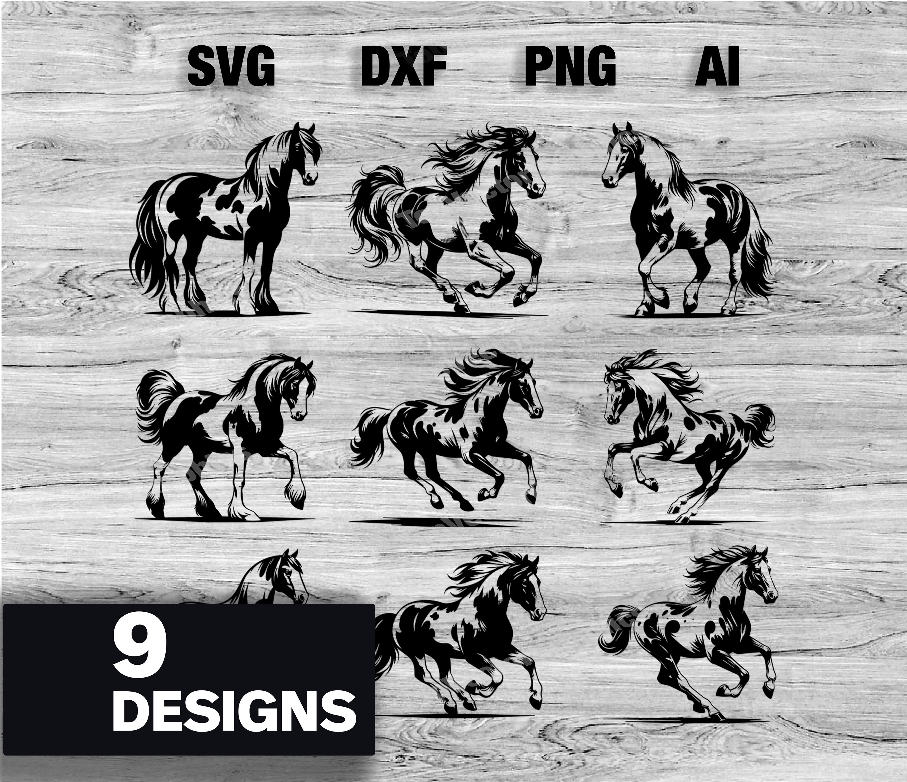 Pinto Horse Cut Files | Pinto Thoroughbred Horse Gallop Vector Graphic ...