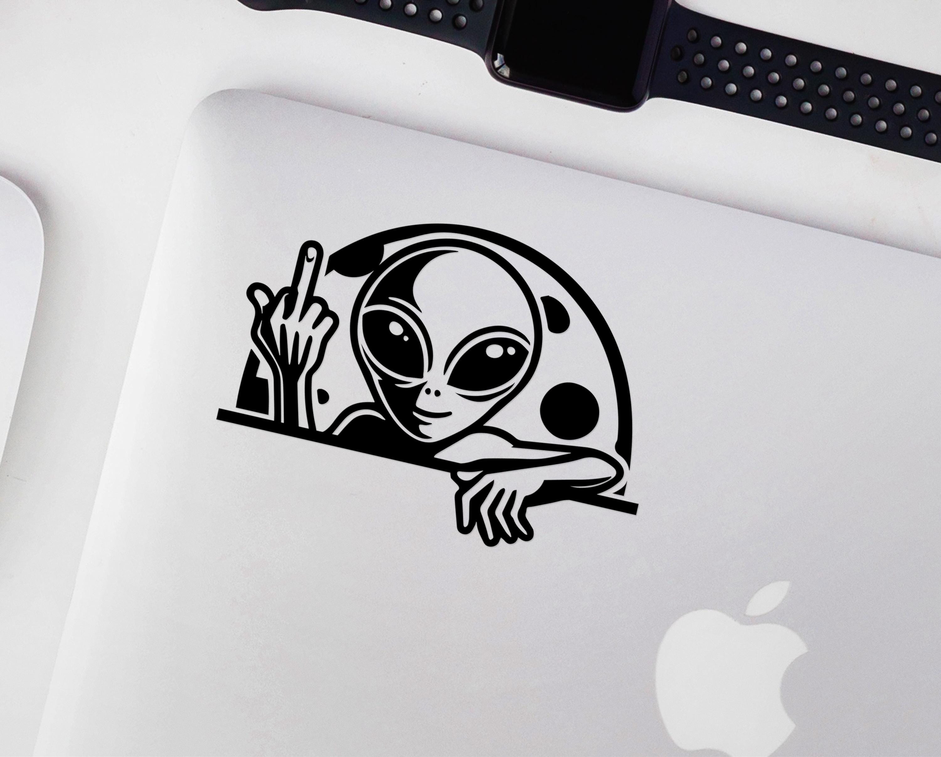 Peeking Alien Middle Finger | Alien Flip off Vector Graphic Laser File ...