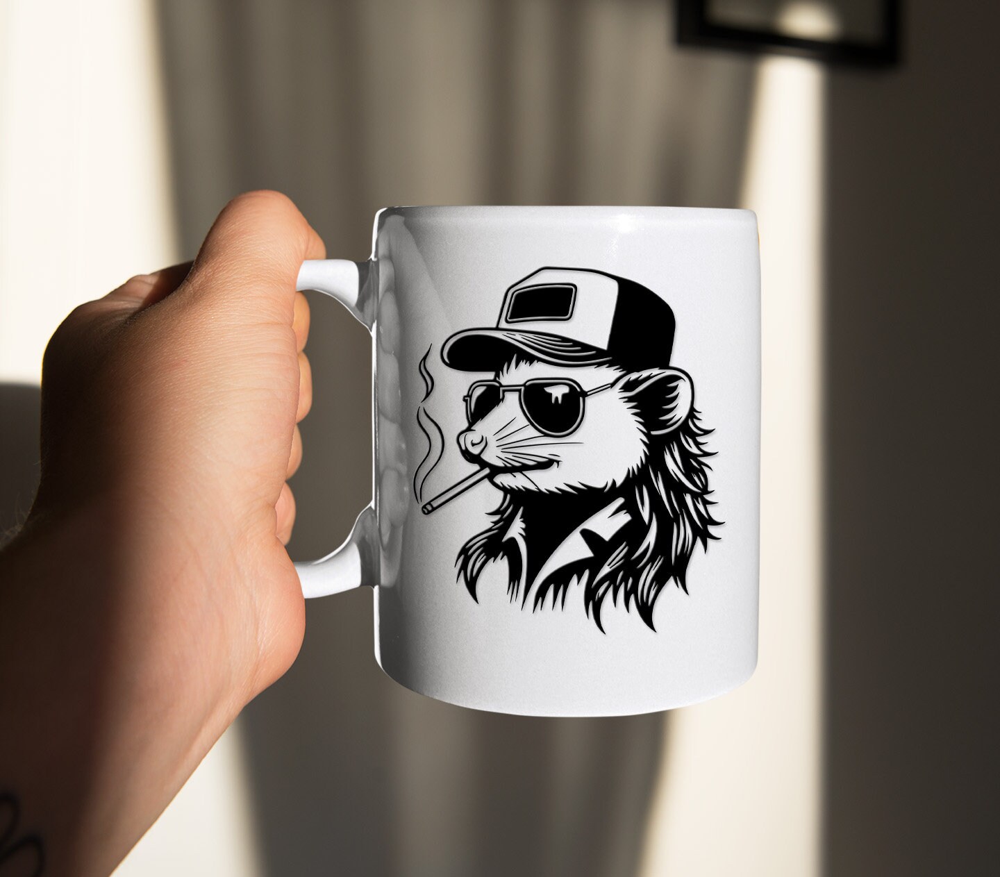 Possum Mullet With Sunglasses Smoking File | Cool Possum Trucker Hat ...