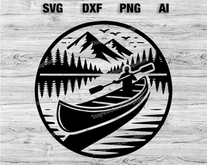 Canoeing Svg & PNG Files, Canoe Clipart Silhouette Vector Image ...