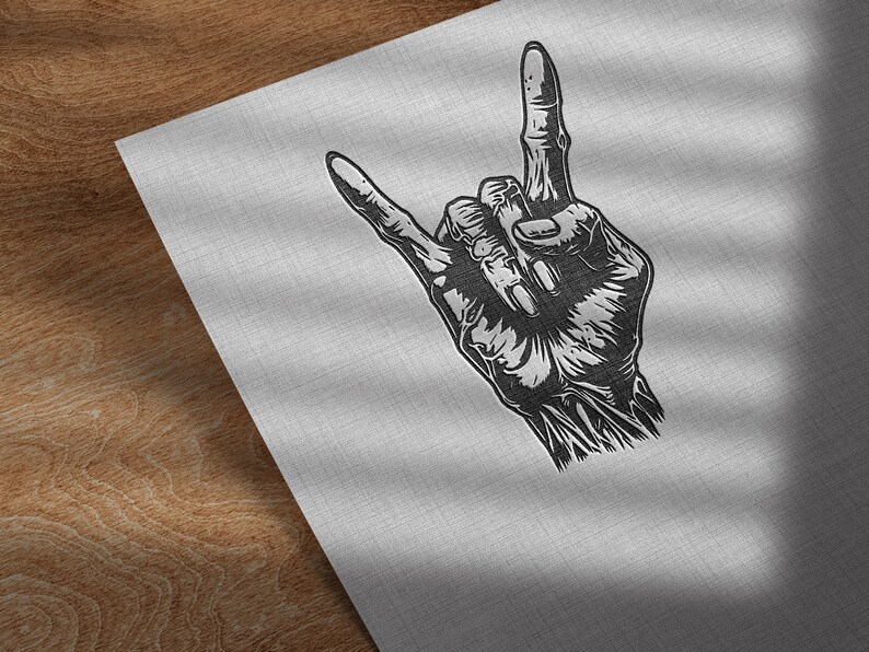 Zombie Hand Rock and Roll Sign Cut Files | Rock and Roll Vector ...