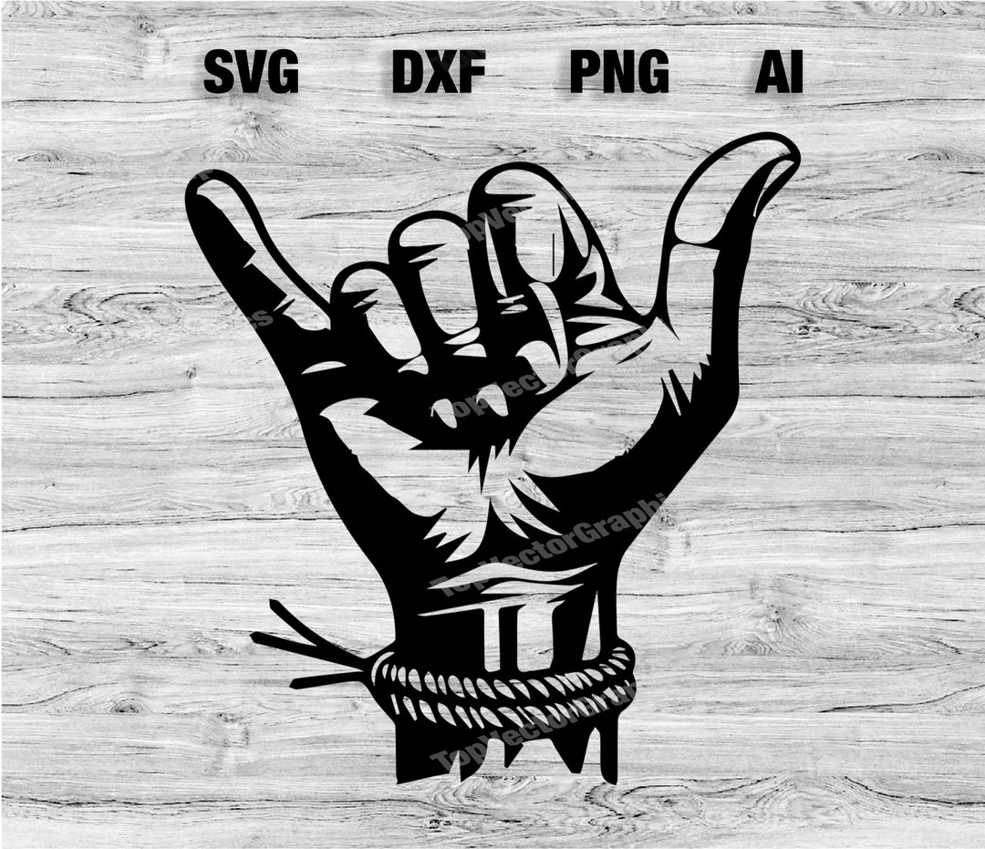 Hand Hang Loose Sign Cut Files | Hand Doing Hang Loose Sign Vector ...
