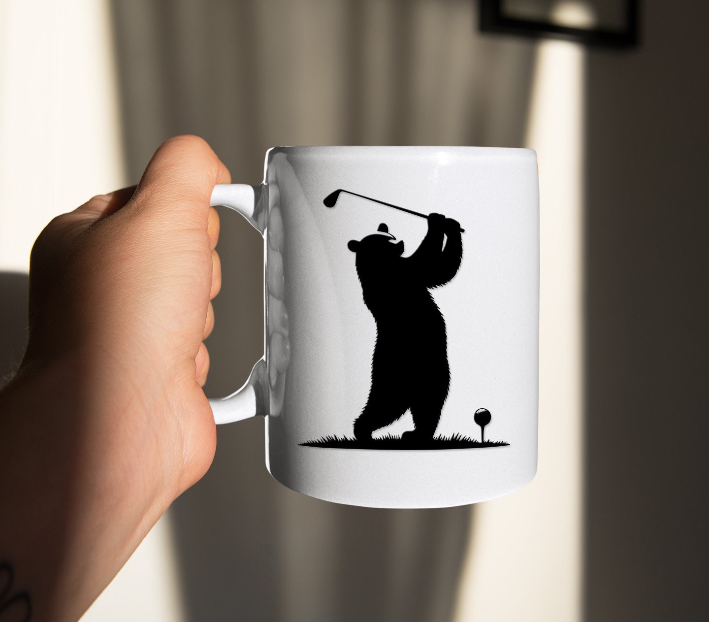 Bear Golfing Silhouette Cut Files | Fun Bear Golfer Vector Silhouette ...