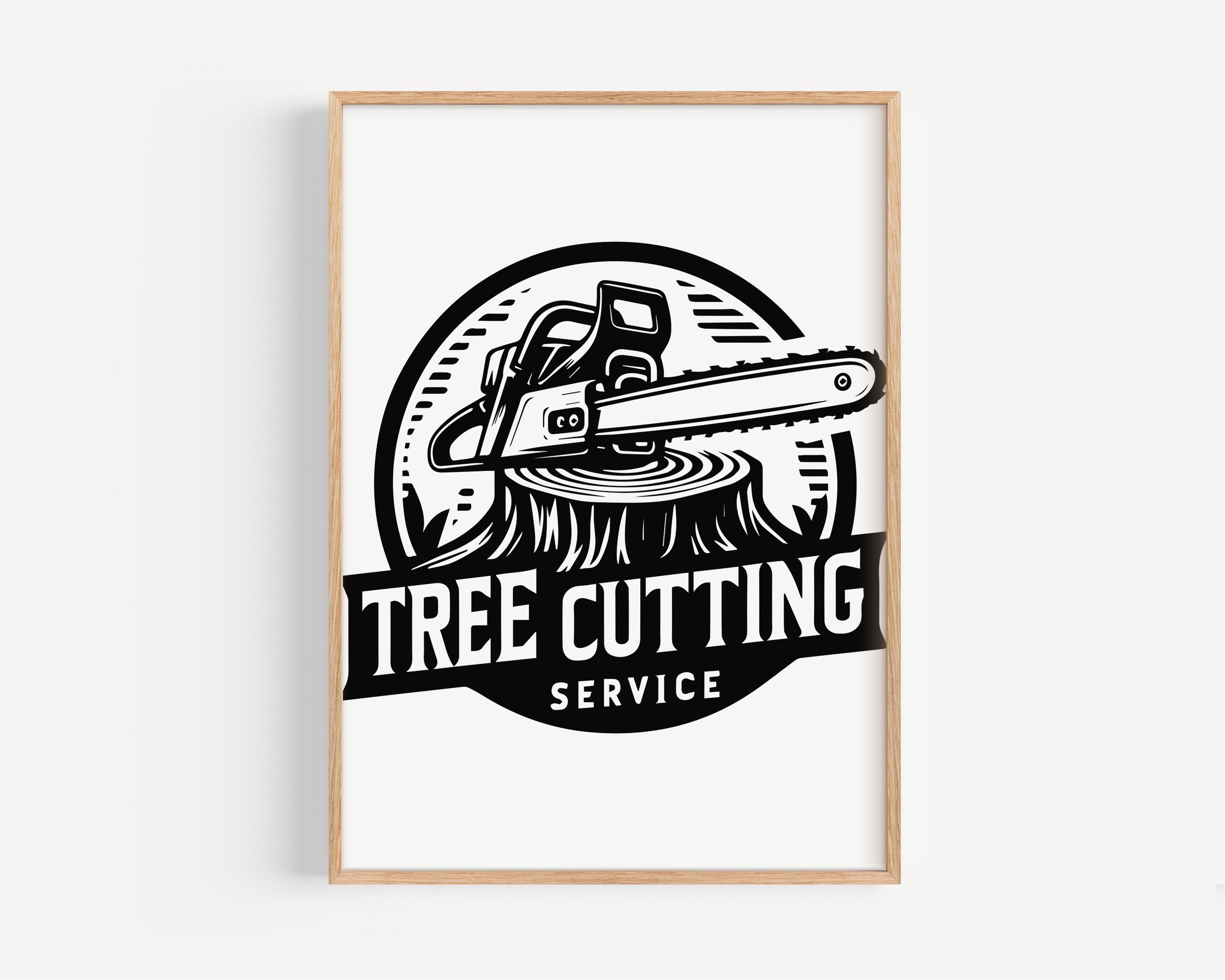 Professional Tree Cutting Service Logo Design- Chainsaw - SVG, PNG, Dxf ...