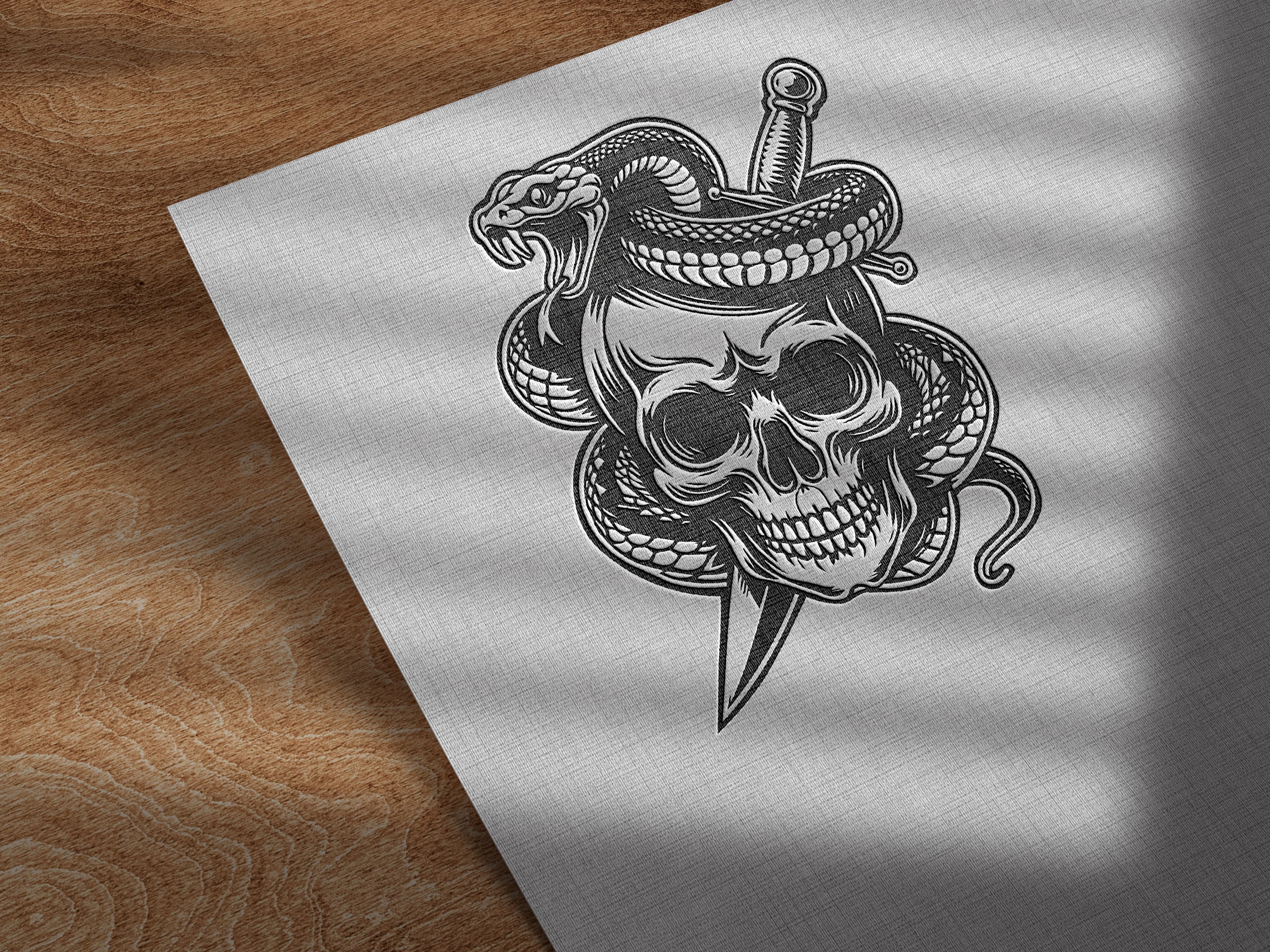 Skull Dagger Snake Cut Files | Grim Reaper Tattoo Skull Vector ...