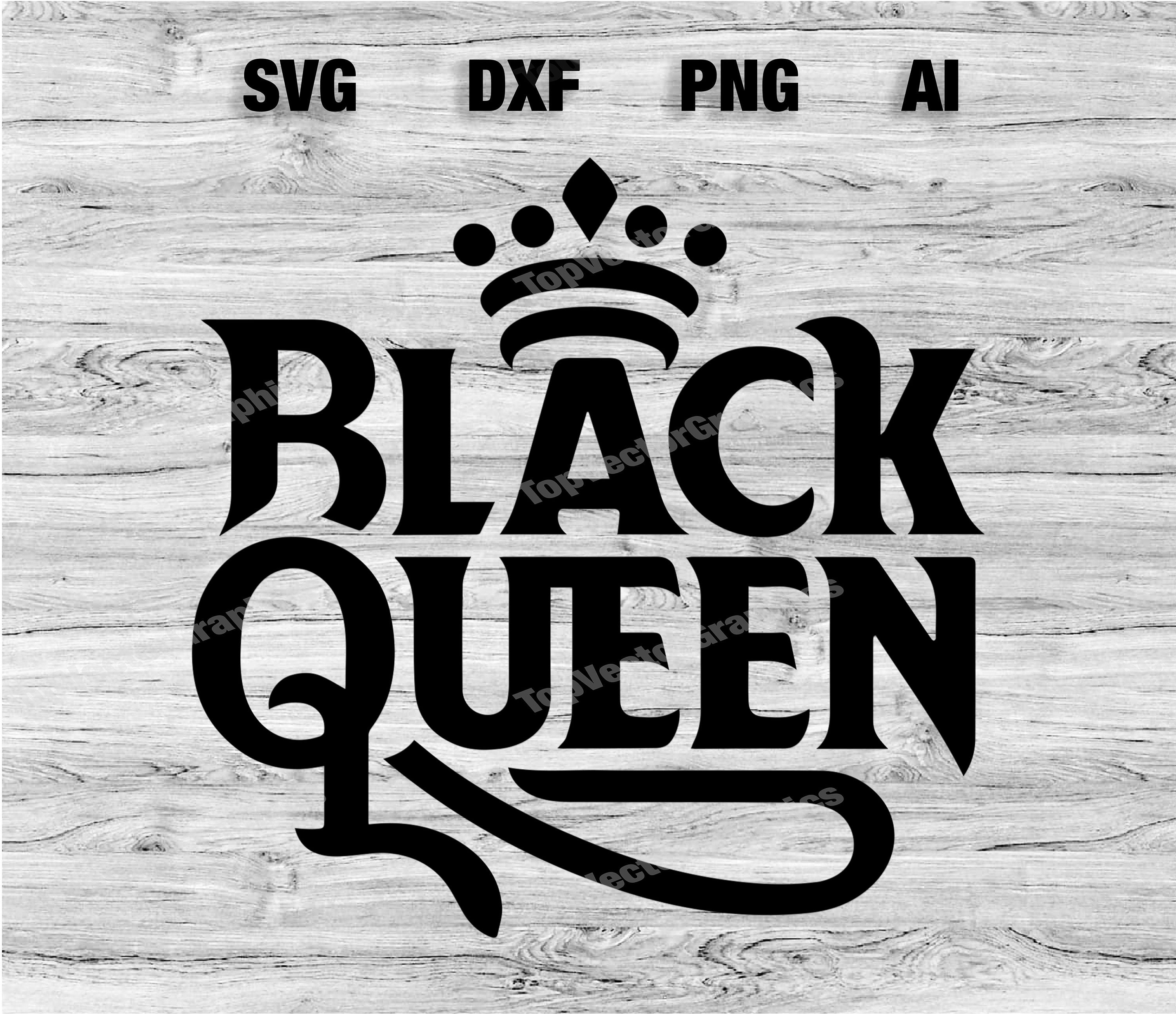 Black Queen Crown Silhouette Cut Files Black Queen Vector Silhouette ...