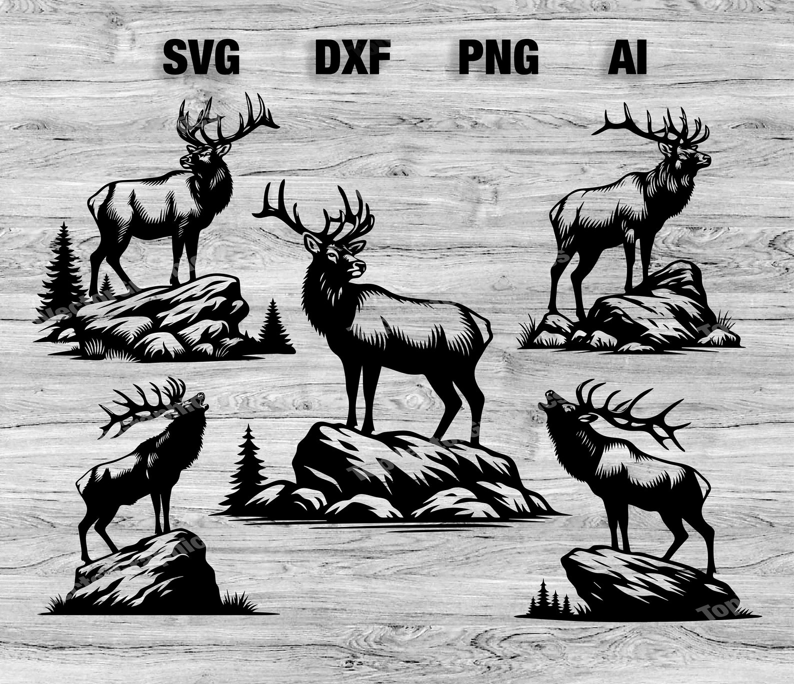 10 Elk Boulder Vector Graphics for DIY Crafts and Projects | Elk ...