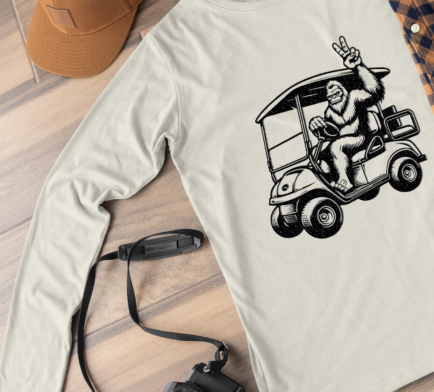 Bigfoot Riding Golf Cart Cut Files | Bigfoot Golfing Vector Silhouette ...