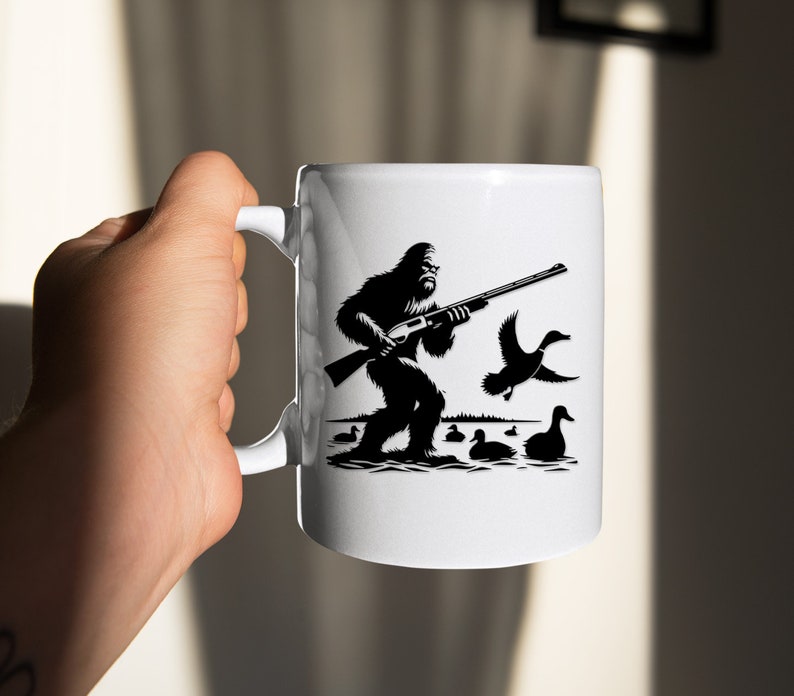Bigfoot Duck Hunting Silhouette Cut Files Fun Bigfoot Vector Silhouette ...