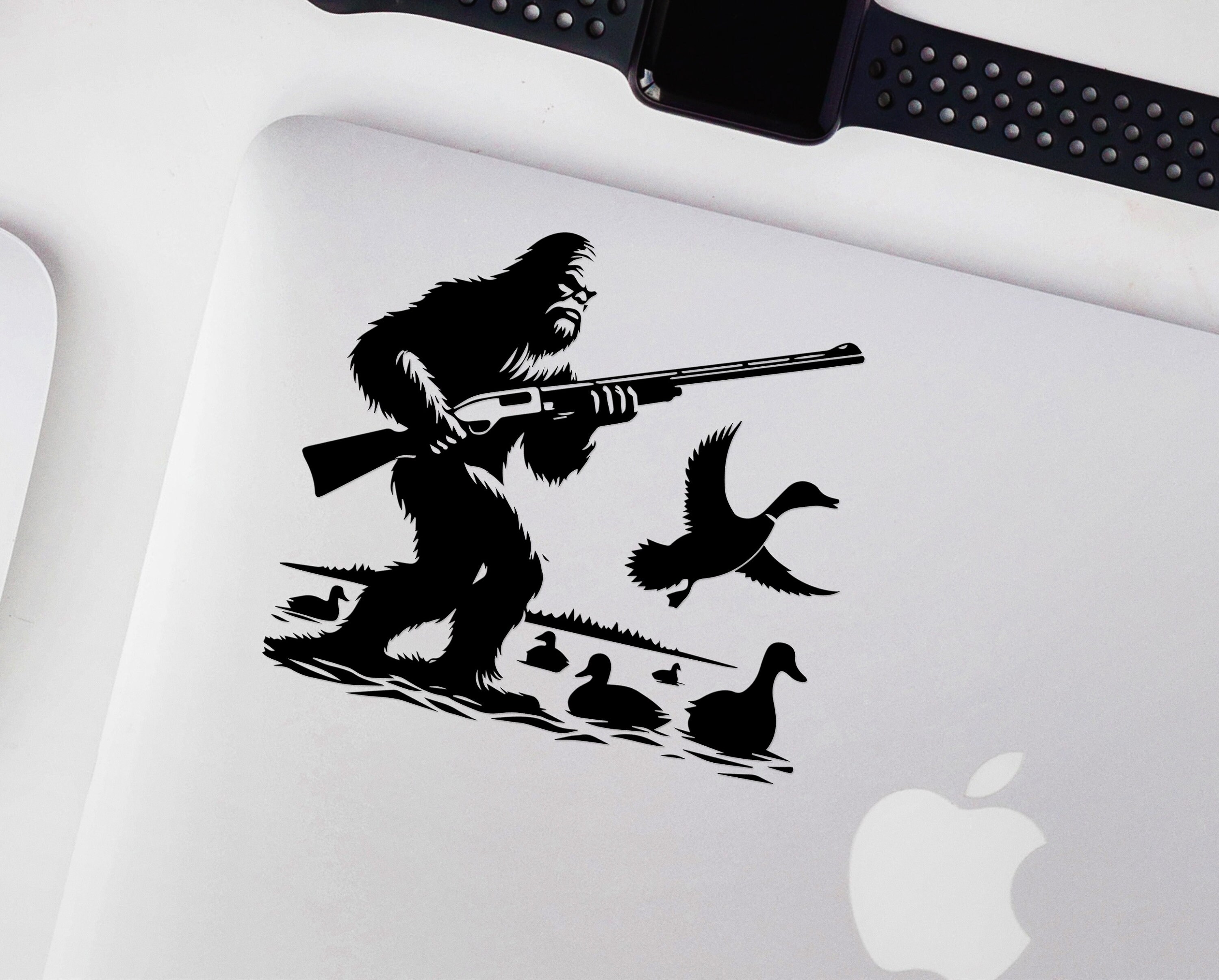 Bigfoot Duck Hunting Silhouette Cut Files Fun Bigfoot Vector Silhouette ...