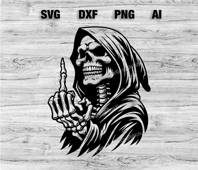 Grim Reaper Skeleton Cut Files | Grim Reaper Finger Skull Vector ...
