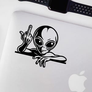 Peeking Alien Middle Finger | Alien Flip off Vector Graphic Laser File ...
