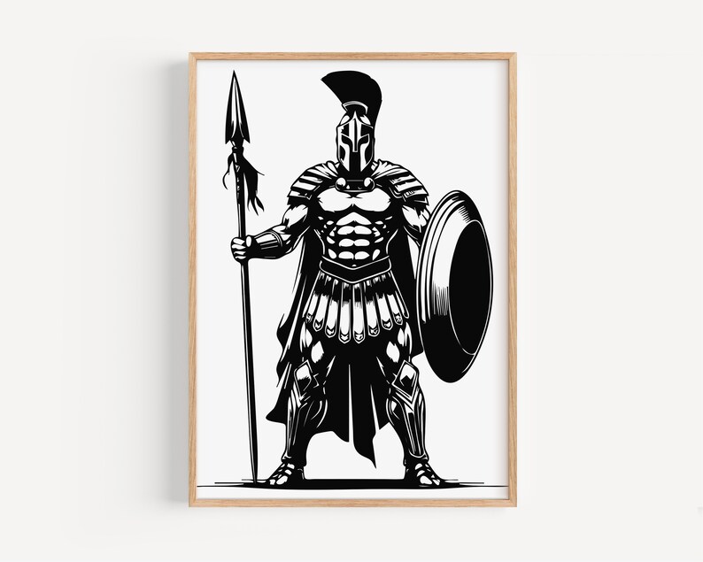 6 Spartan Warrior Cut Files Spartan Warrior Vector Graphic Silhouette ...