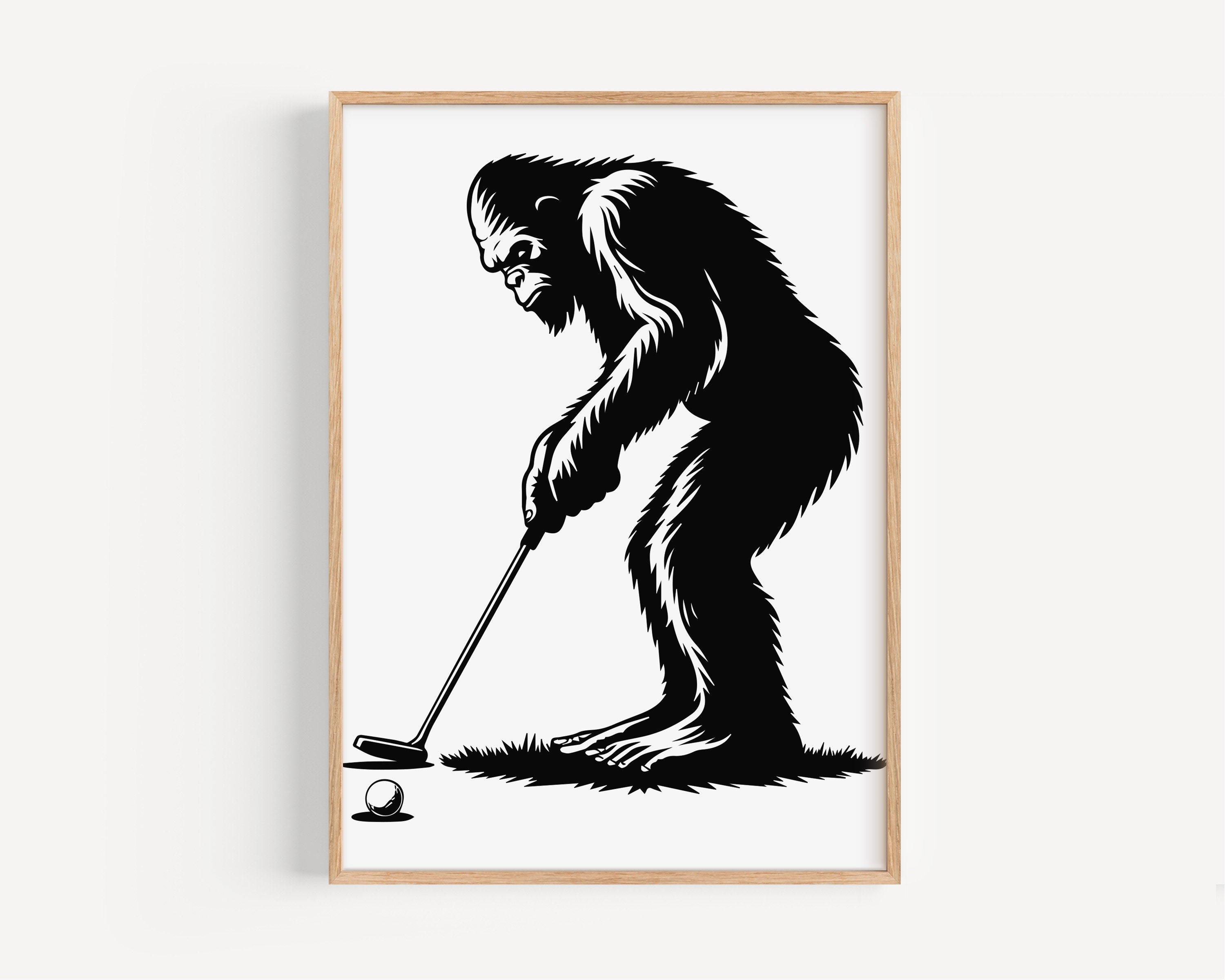 Bigfoot Put Put Silhouette Cut Files | Fun Golf Bigfoot Vector ...