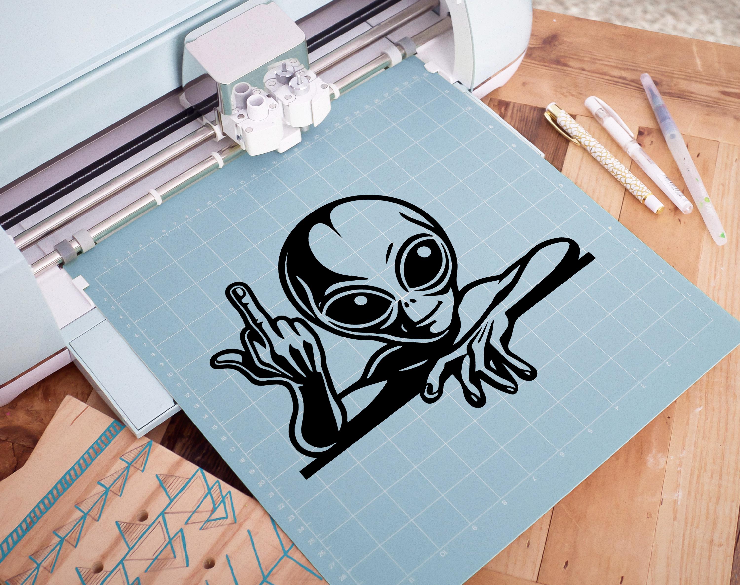 Peeking Alien Middle Finger | Alien Flip off Vector Graphic Laser File ...