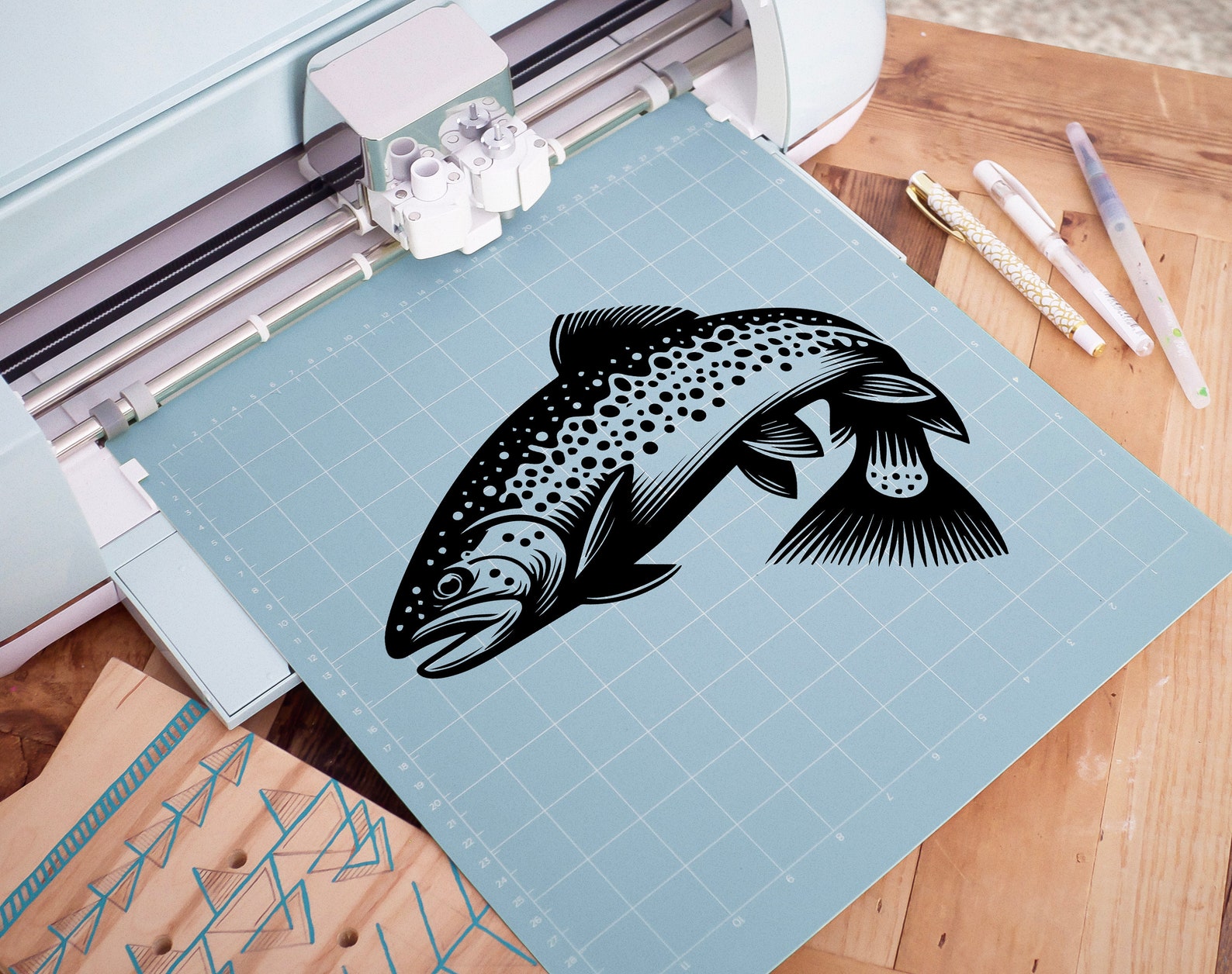 Rainbow Trout Cut Files | Rainbow Trout Fish Vector Graphic Silhouette ...