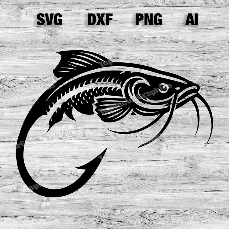 Catfish Dxf Svg Files - Etsy