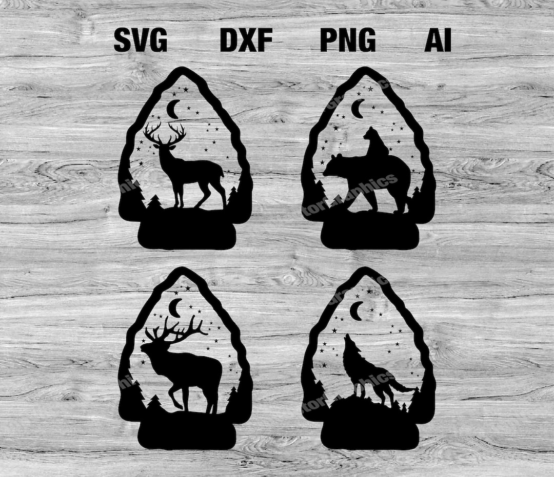 Animal Arrowhead Vector Graphic for DIY Crafts and Projects | Bear ...