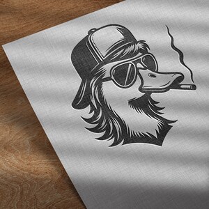 Duck Mullet With Sunglasses Smoking File | Mallard Duck Trucker Hat ...