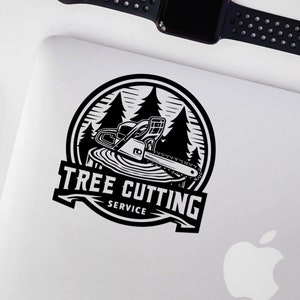 Professional Tree Cutting Service Logo Design- Chainsaw - SVG, PNG, Dxf ...