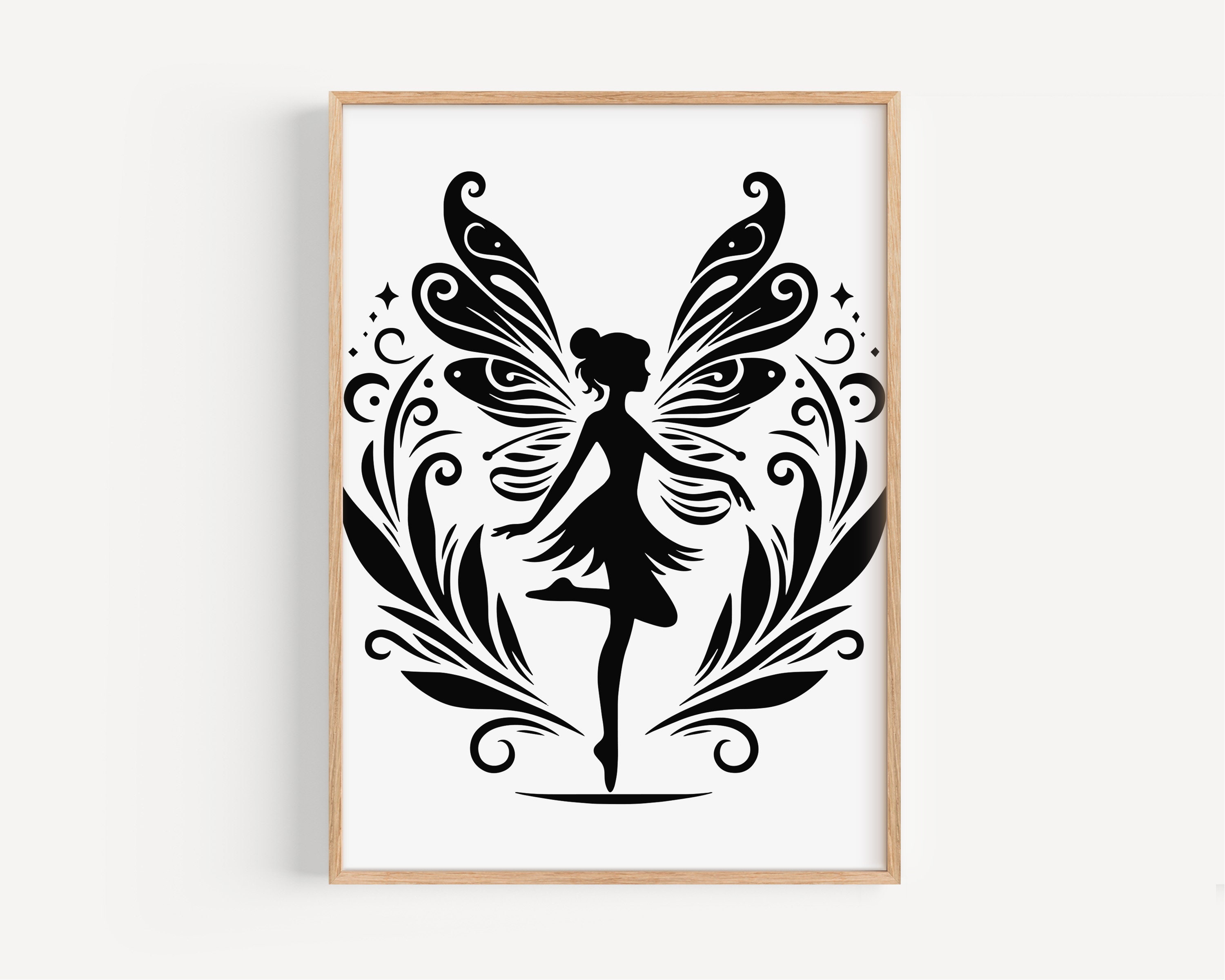 Cute Fairy Cut File Fancy Fairy Vector Graphic Silhouette, Cameo ...