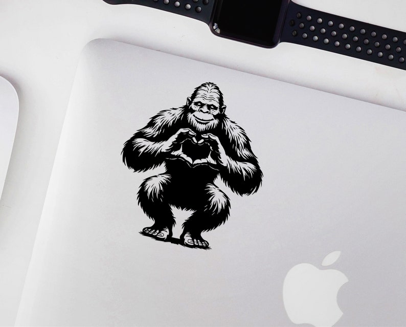 Bigfoot Heart Shape Cut Files | Bigfoot Vector Graphic Silhouette ...