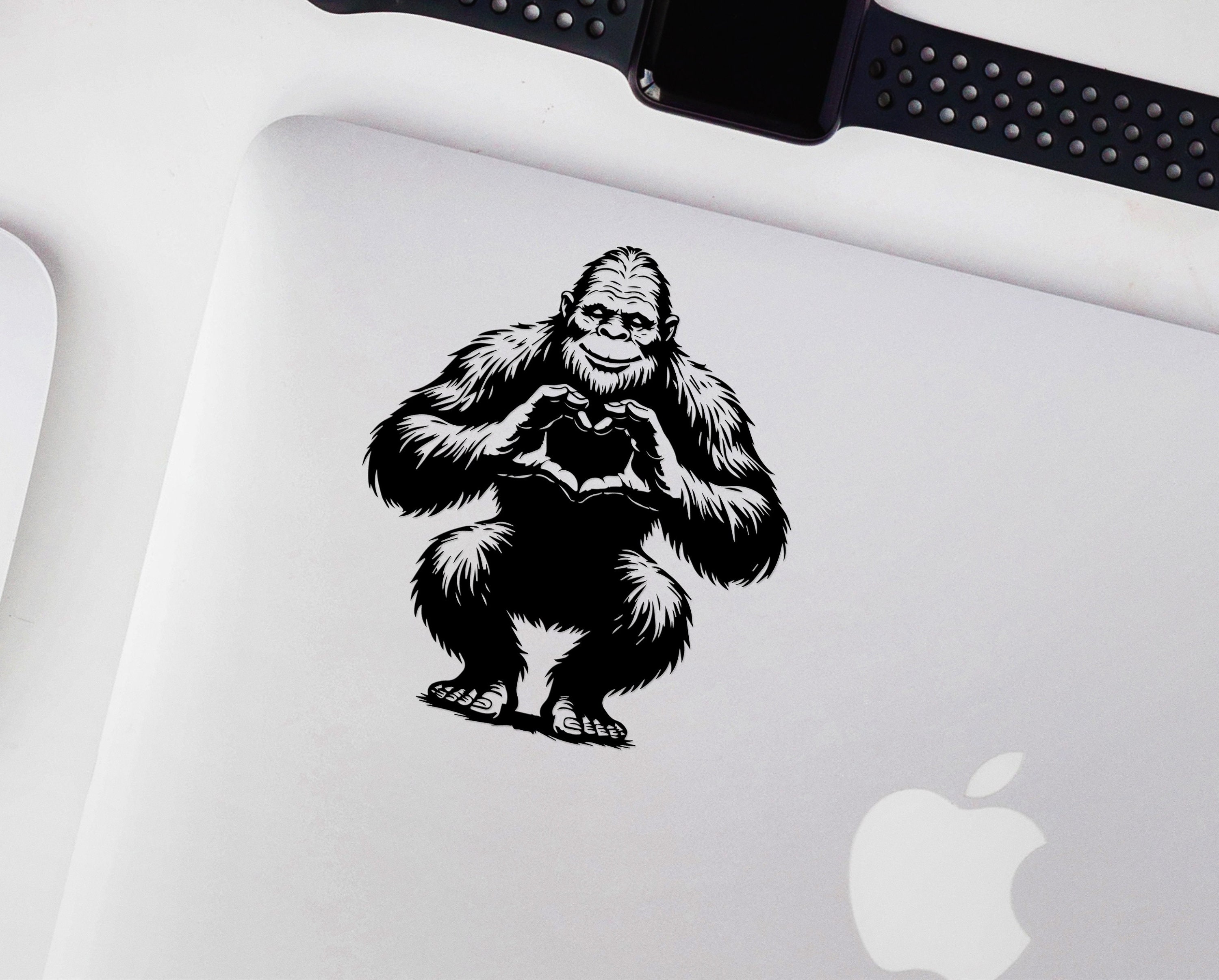 Bigfoot Heart Shape Cut Files | Bigfoot Vector Graphic Silhouette ...