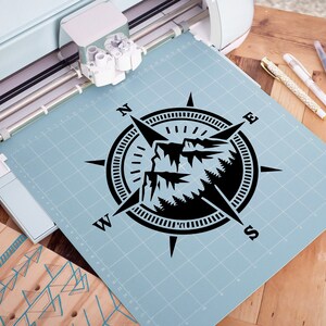 Compass Mountain Cut File | Outdoor Compass Rose Vector Graphic ...