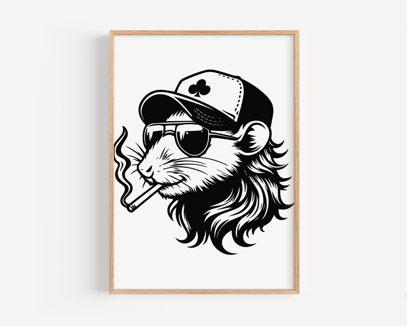 Rat Mullet With Sunglasses Smoking File | Cool Rat Mouse Trucker Hat ...
