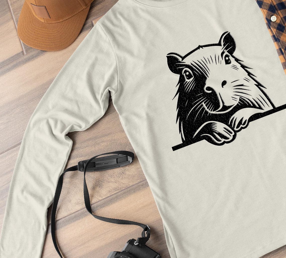 Peeking Capybara Head | Capybara Vector Graphic Laser File Silhouette ...