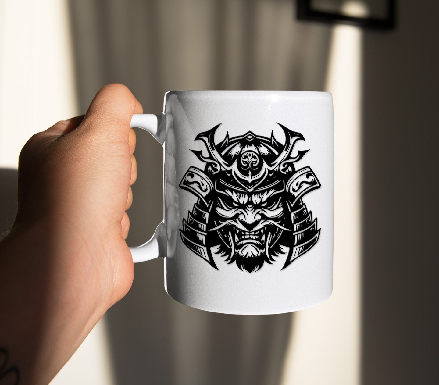 Samurai Face Mask Cut Files | Samurai Mask Vector Silhouette, Cameo ...