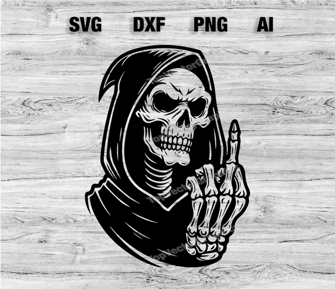 Grim Reaper Skeleton Cut Files Grim Reaper Finger Skull Vector ...