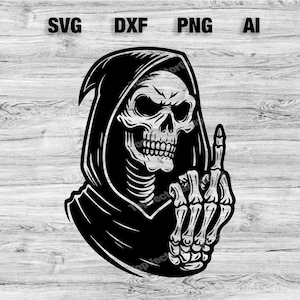 Grim Reaper Skeleton Cut Files | Grim Reaper Finger Skull Vector ...