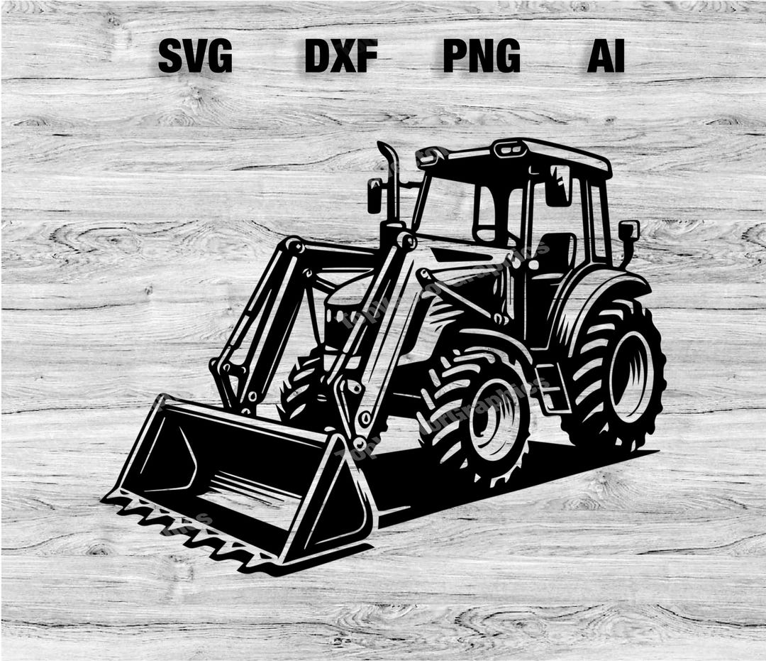 Tractor Front Loader Machine Cut File | Heavy Equipment Vector Graphic ...
