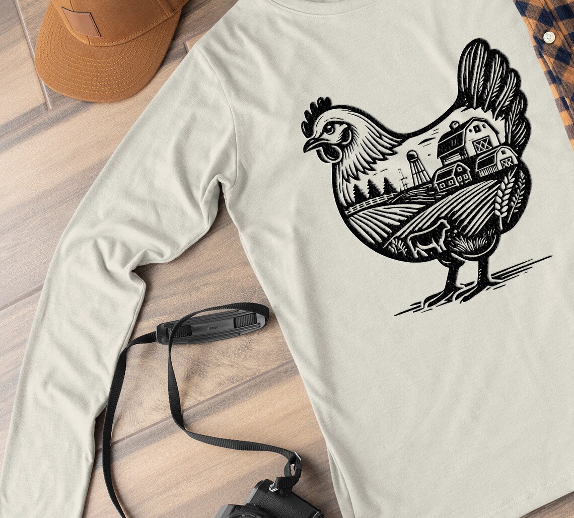 Chicken Farm Scene Cut File | Rooster Graphic Wall Art Silhouette ...