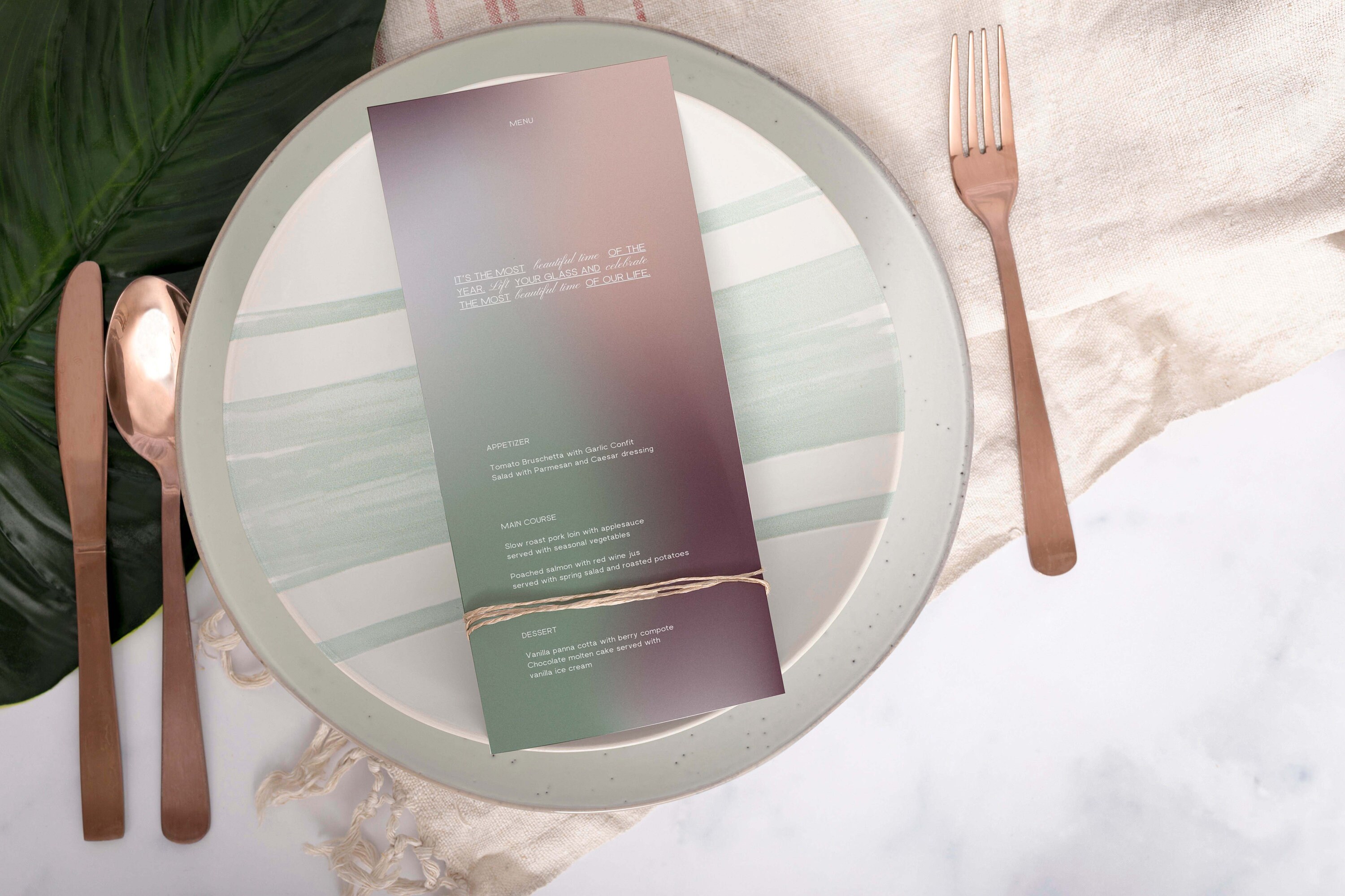 Gradient Minimalist Canva Menu Template, Christmas Dinner Editable ...