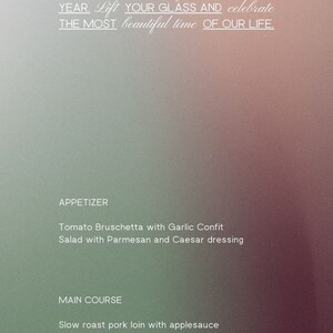 Gradient Minimalist Canva Menu Template, Christmas Dinner Editable ...