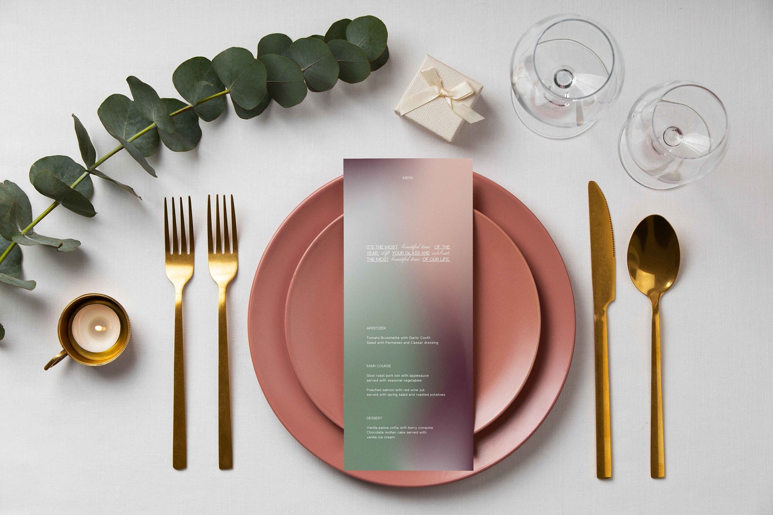 Gradient Minimalist Canva Menu Template, Christmas Dinner Editable ...