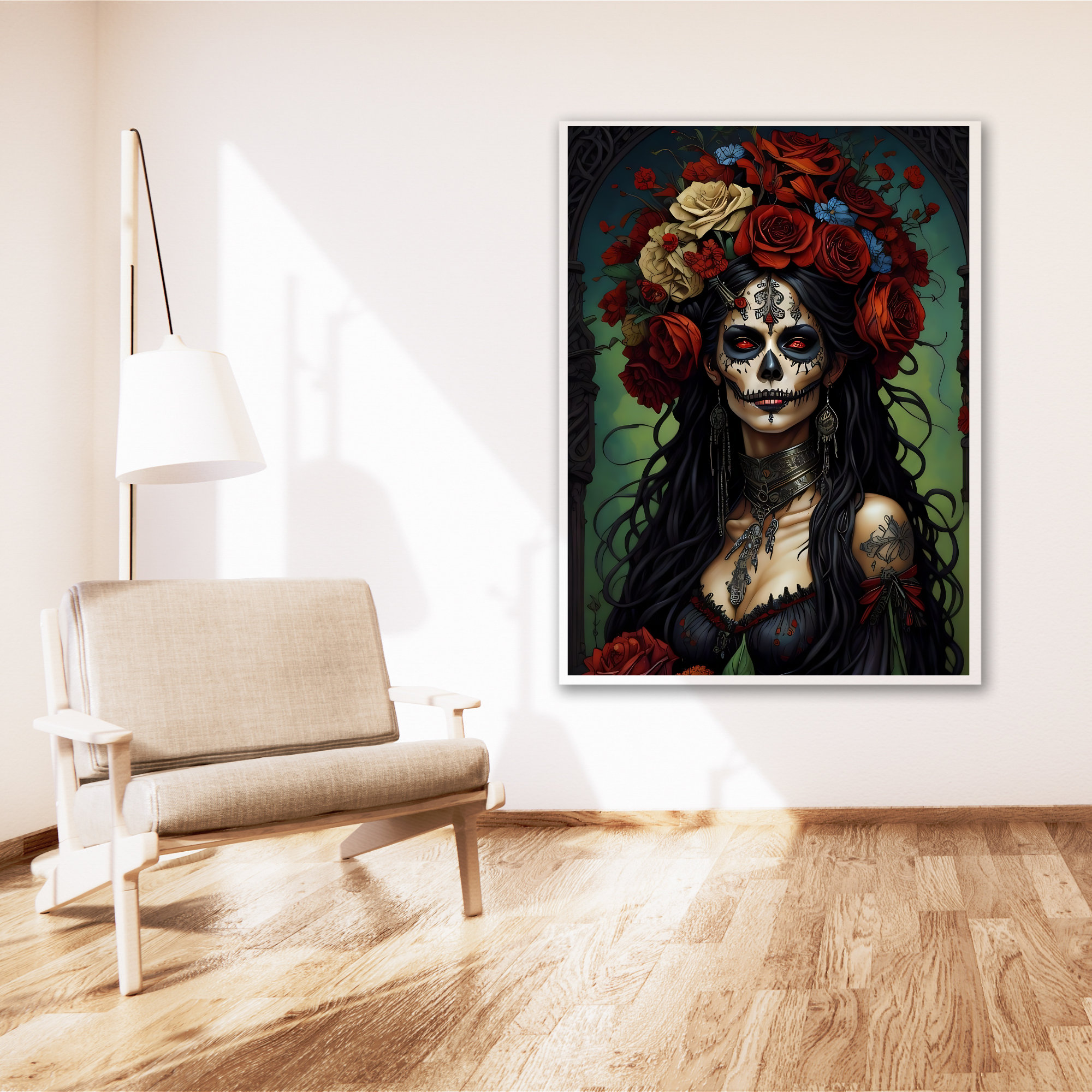 Day of the Dead Mexican Catrina Poster, Mexico Catrina Sugar Skull Girl ...