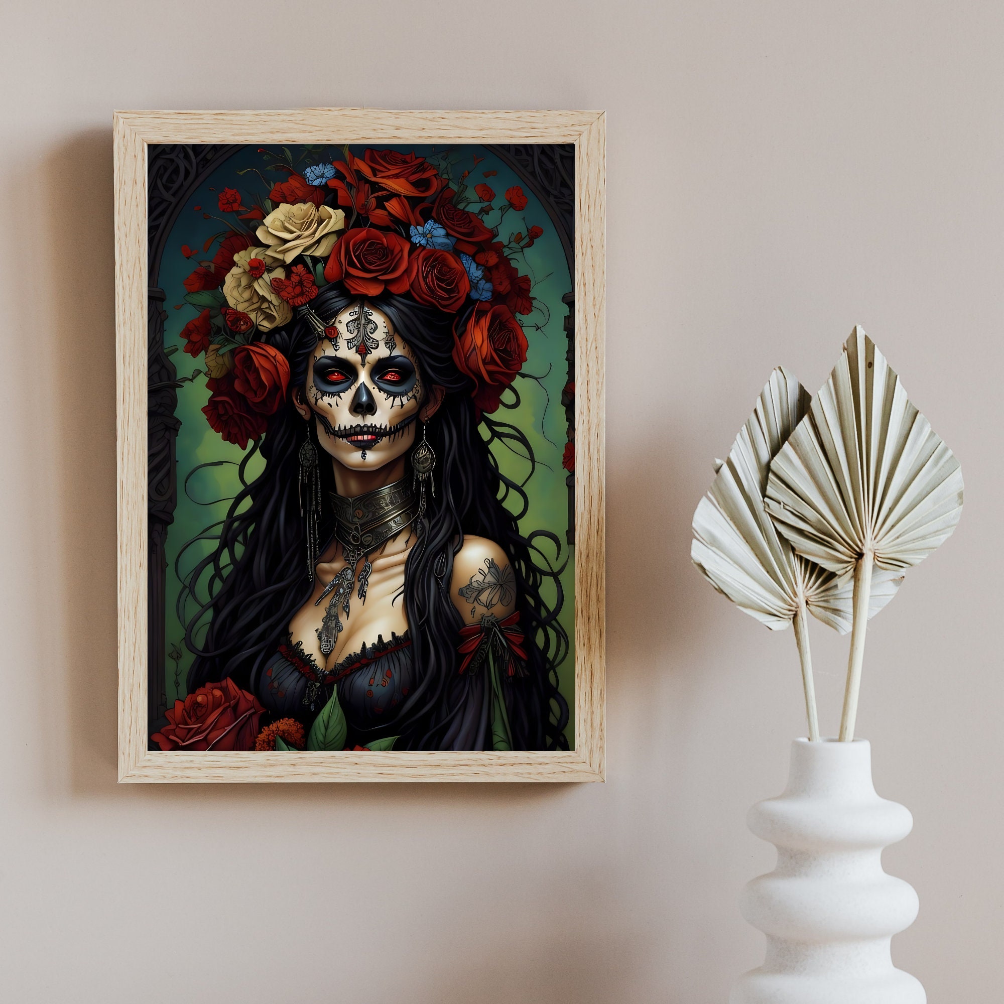 Day of the Dead Mexican Catrina Poster, Mexico Catrina Sugar Skull Girl ...