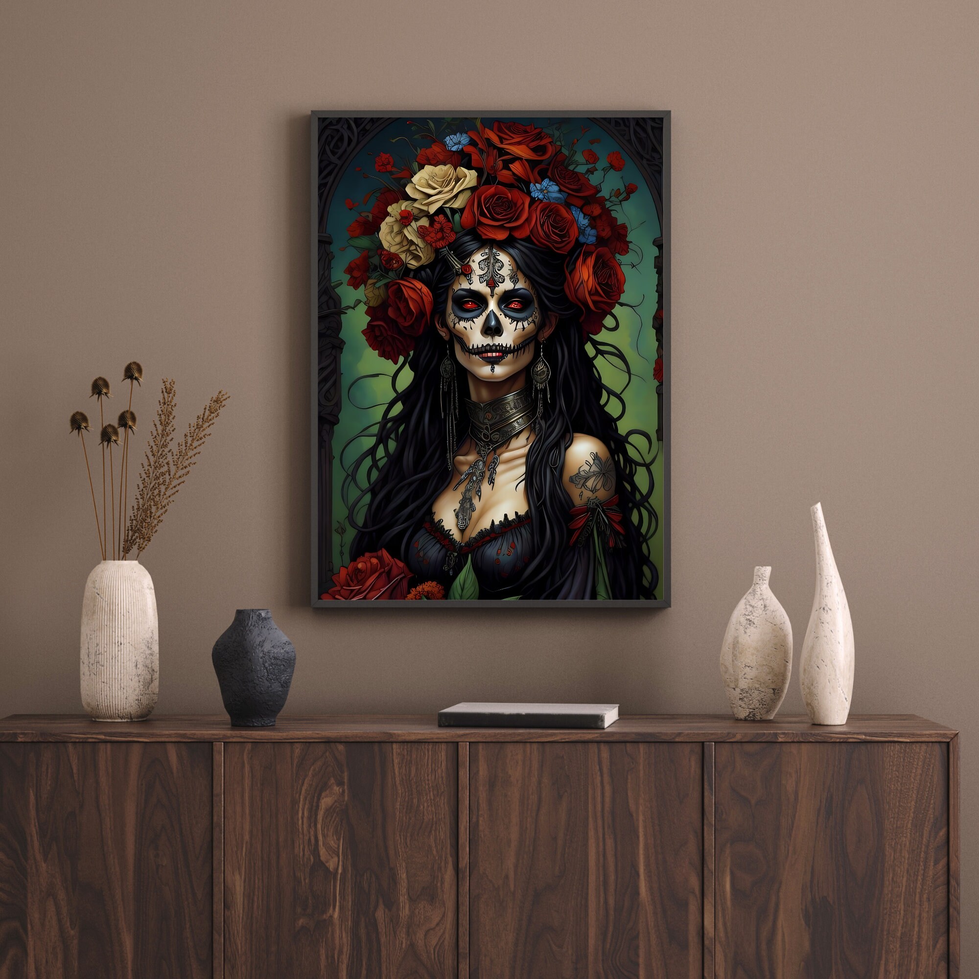 Day of the Dead Mexican Catrina Poster, Mexico Catrina Sugar Skull Girl ...