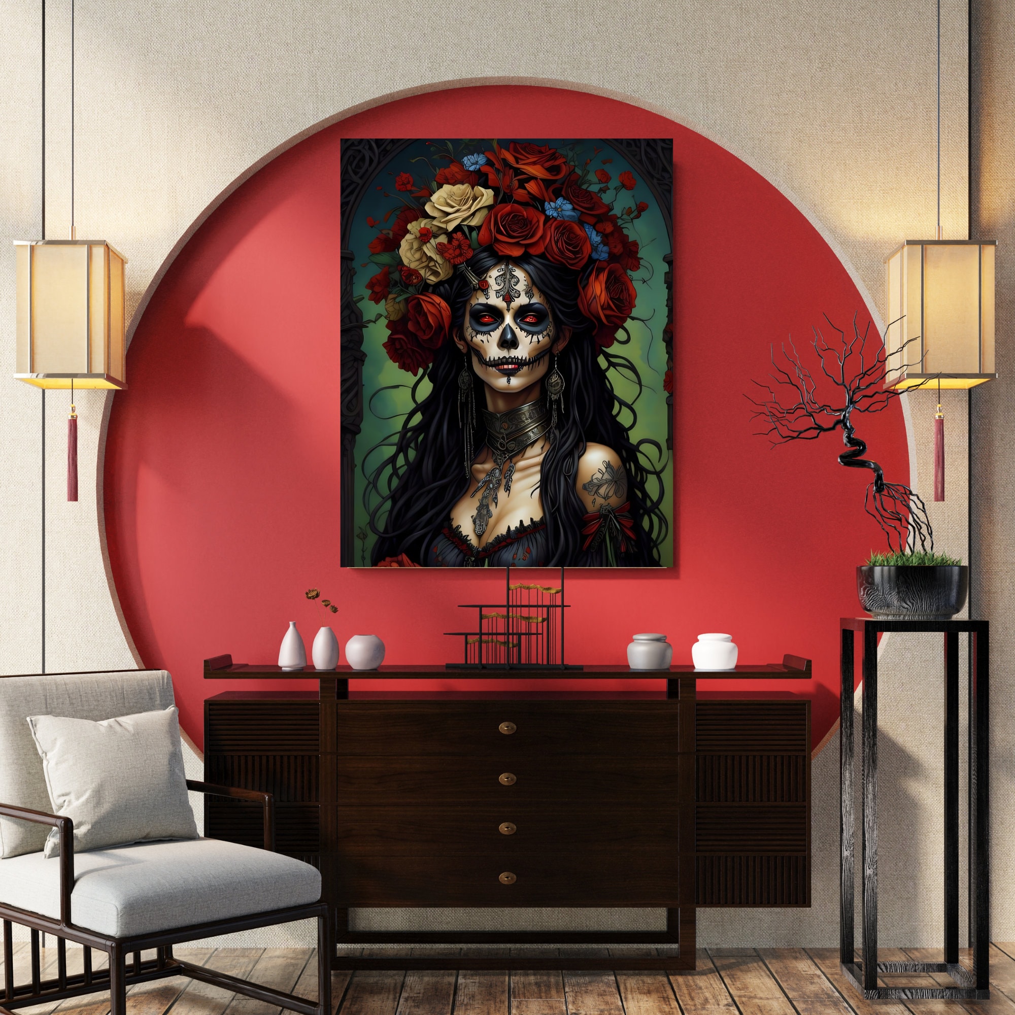 Day of the Dead Mexican Catrina Poster, Mexico Catrina Sugar Skull Girl ...