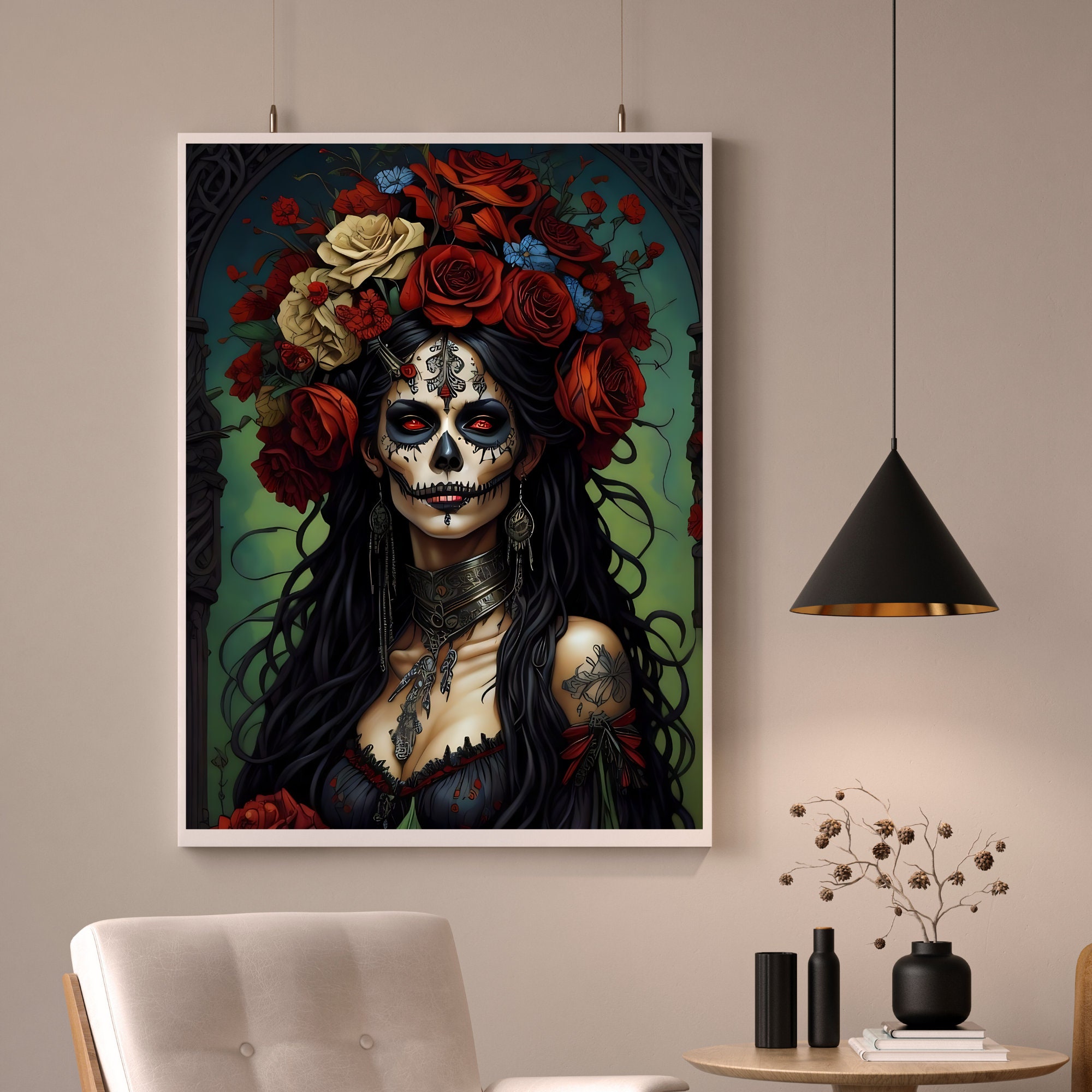 Day of the Dead Mexican Catrina Poster, Mexico Catrina Sugar Skull Girl ...