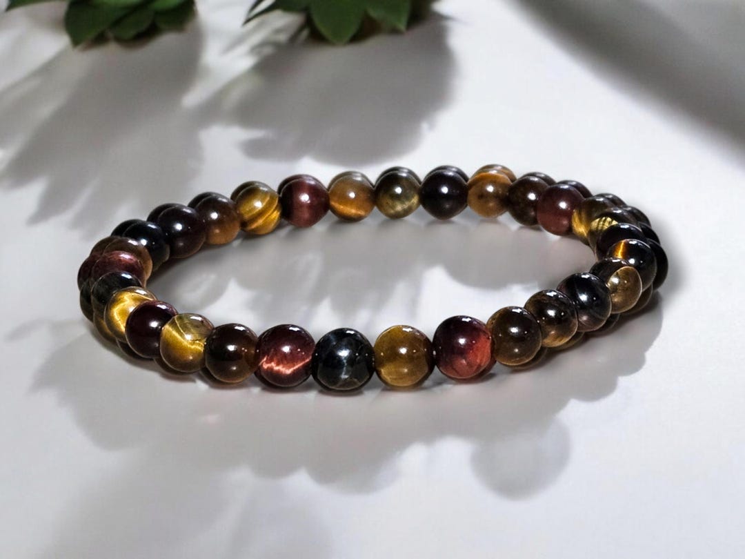Multi-color Tiger Eye Beaded Bracelets 8mm - Etsy