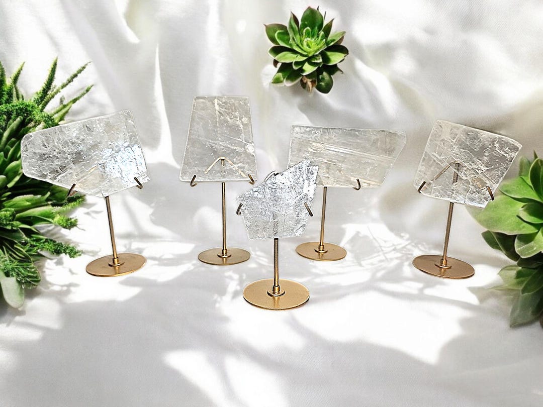 Natural Selenite Slab With Stand – Crystal Healing Stone, Meditation ...