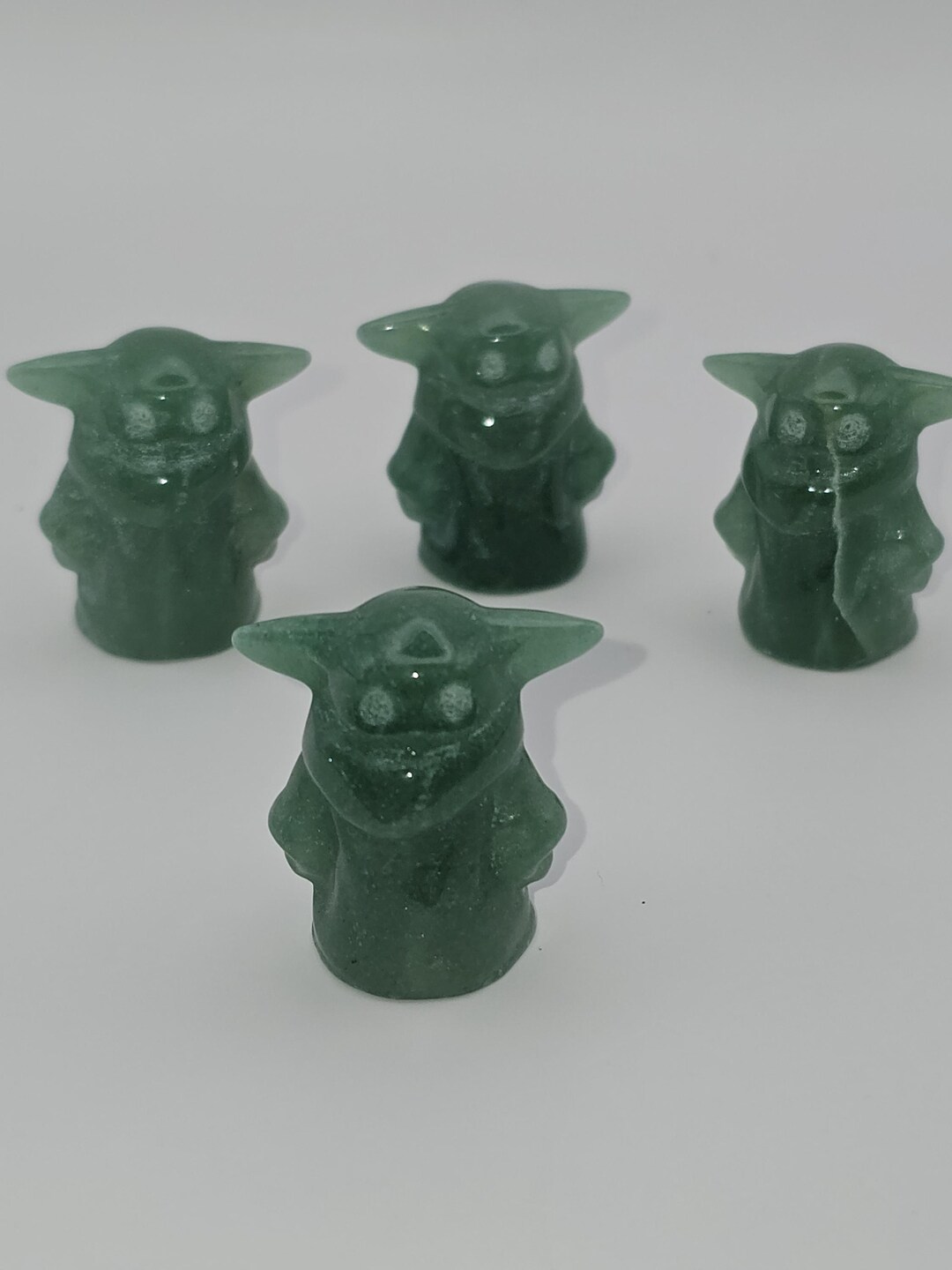 Aventurine Yoda Figurine Hand Carved Stone Sculpture, Crystal Healing ...
