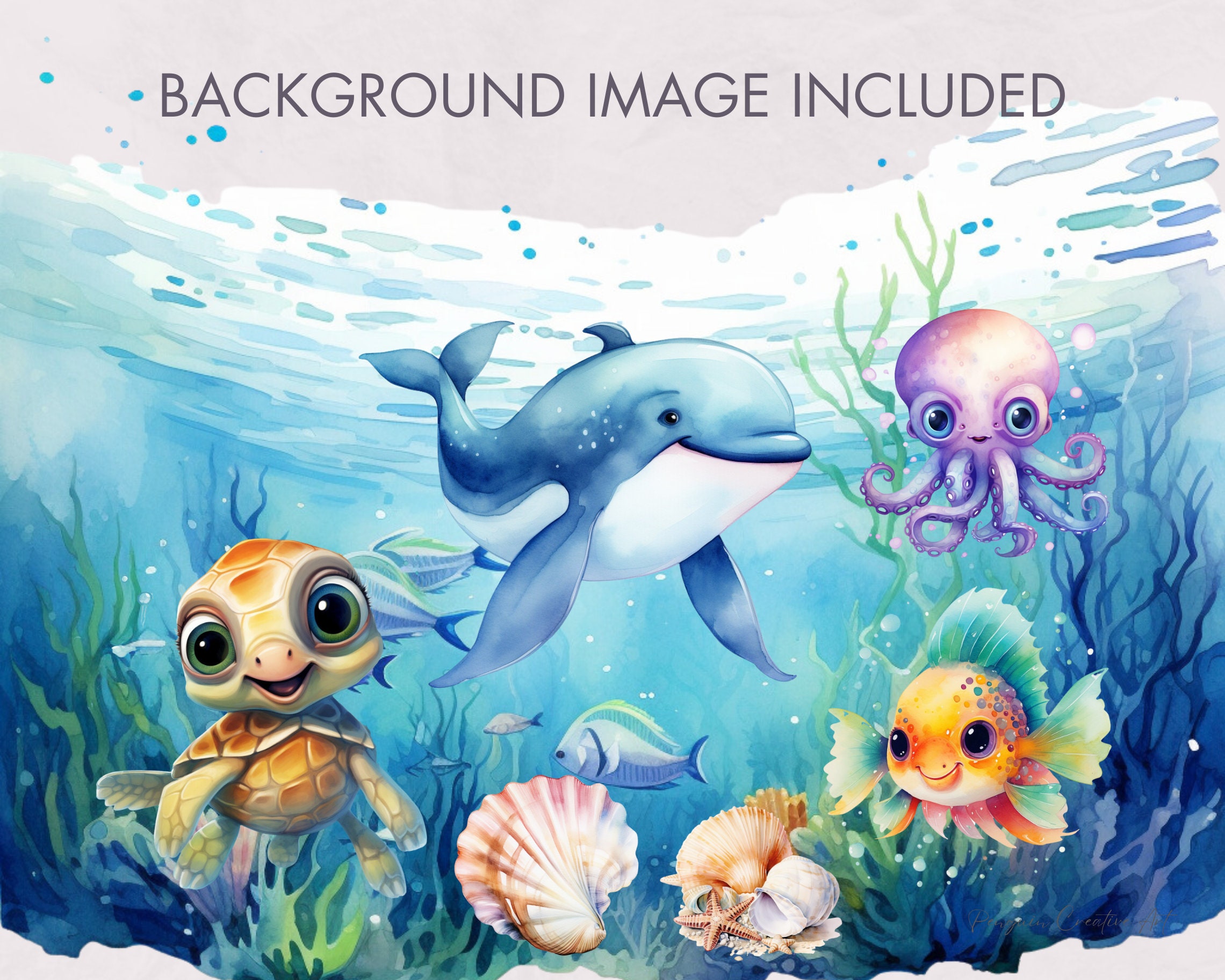 Underwater Clipart Under the Sea Sea Animals Sea Life - Etsy